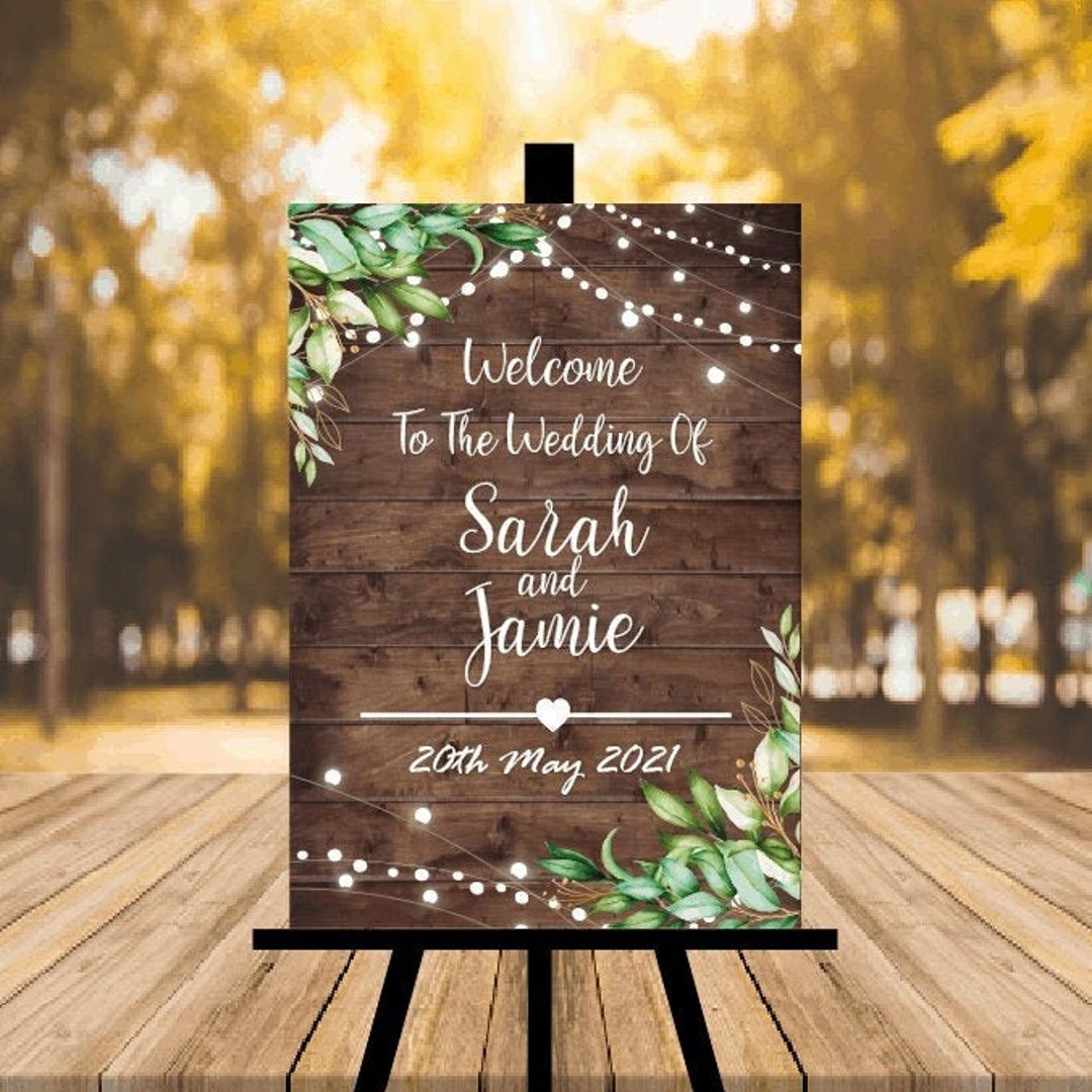 Rustic Wedding Welcome Sign, Wood Rustic Wood Wedding Sign, Welcome ...