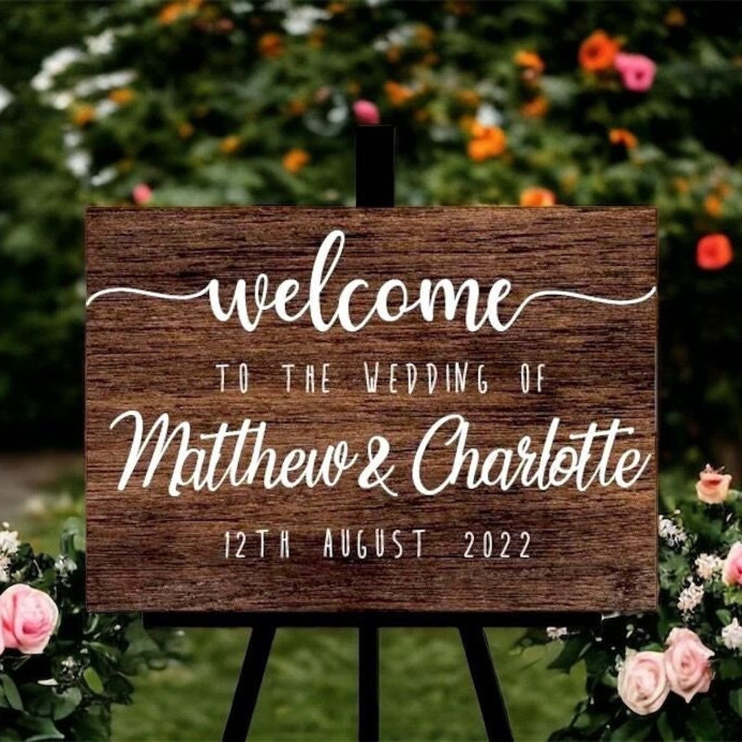 Rustic Wedding Welcome Sign Wood Rustic Wood Wedding Sign - Etsy