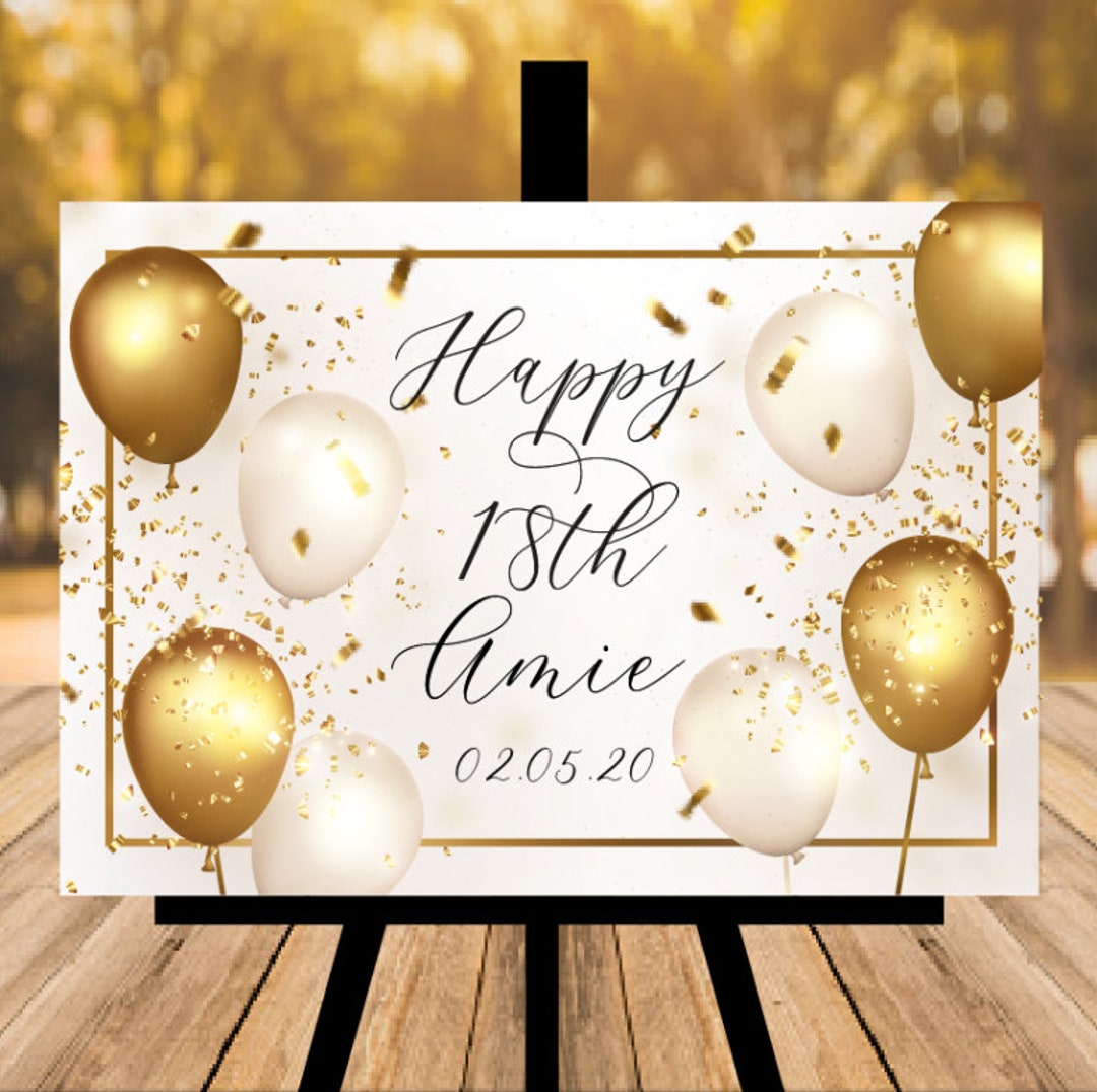 Personalised Birthday Sign Birthday Plaque Personalised Gift Happy 18th ...