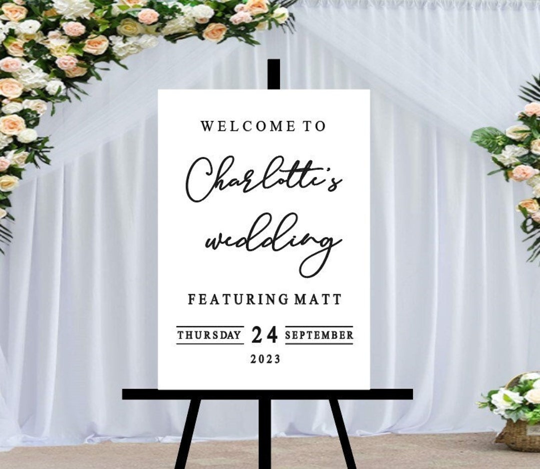 Wedding Welcome Sign, Funny Wedding Sign, Featuring the Husband, Wife's ...