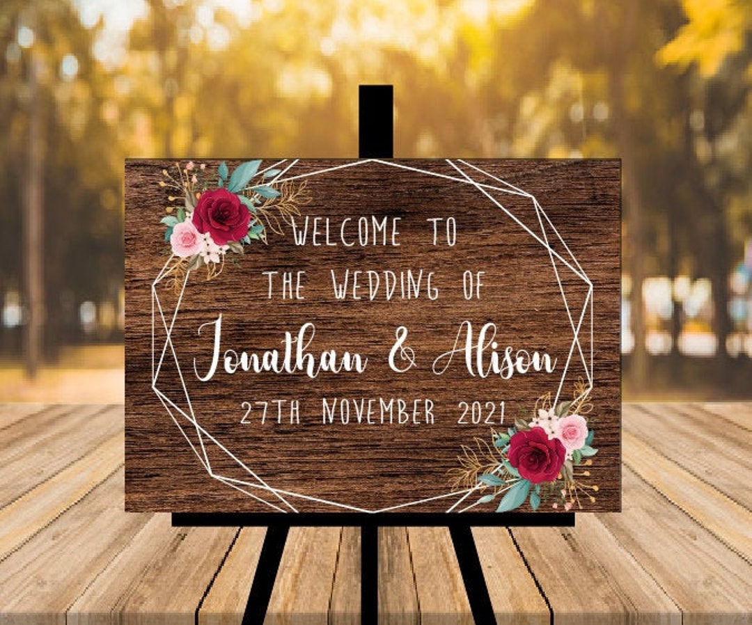 Rustic Wedding Welcome Sign, Wood Rustic Wood Wedding Sign, Welcome ...