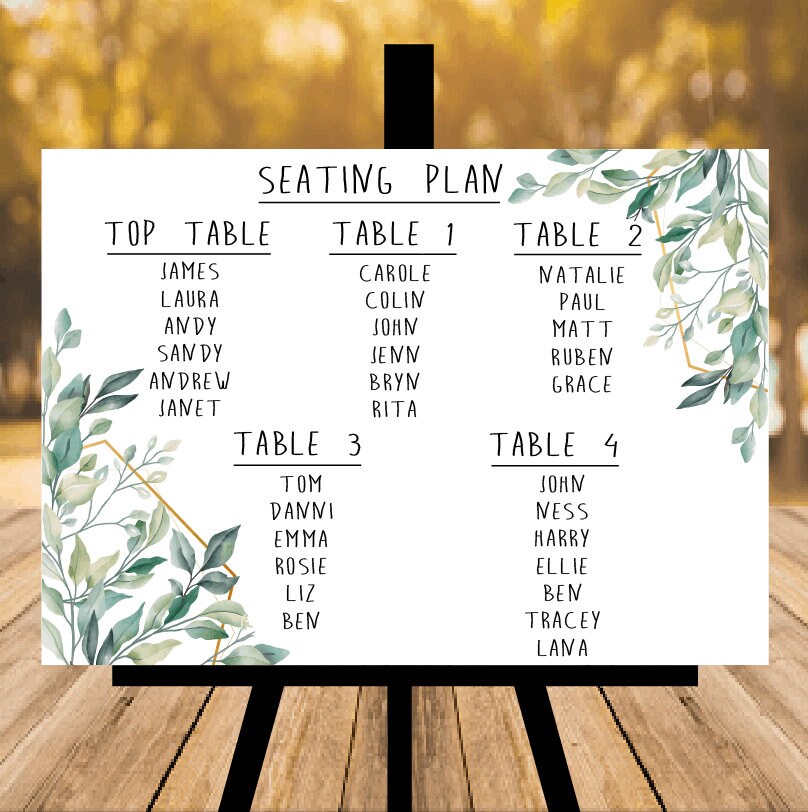 White Wedding Table Plan Sign Wedding Seating Plan - Etsy UK