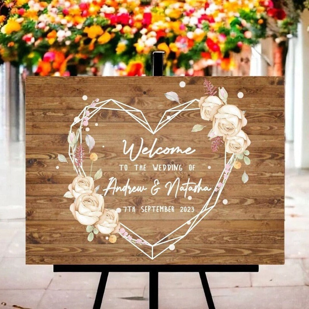 Rustic Wedding Welcome Sign - Etsy UK