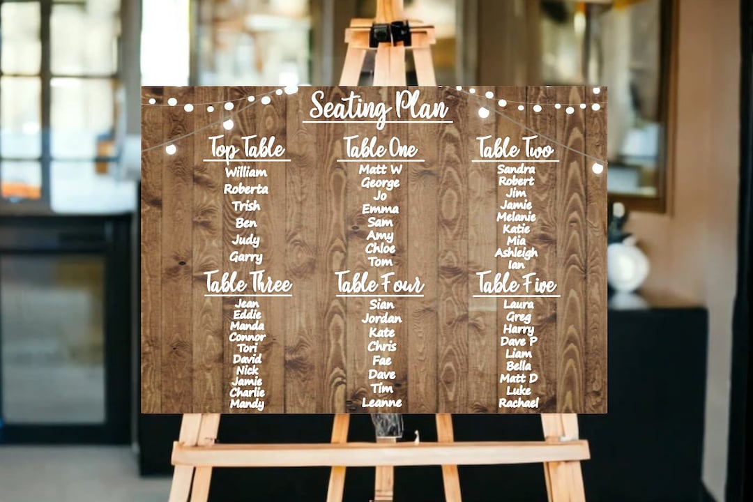 Rustic Wedding Table Plan Sign | Wedding Seating Plan - Etsy UK