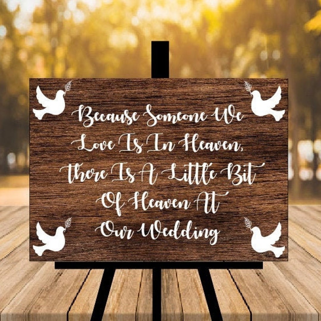 Rustic Wedding Heaven / Remembrance Sign Digital or Printed - Etsy