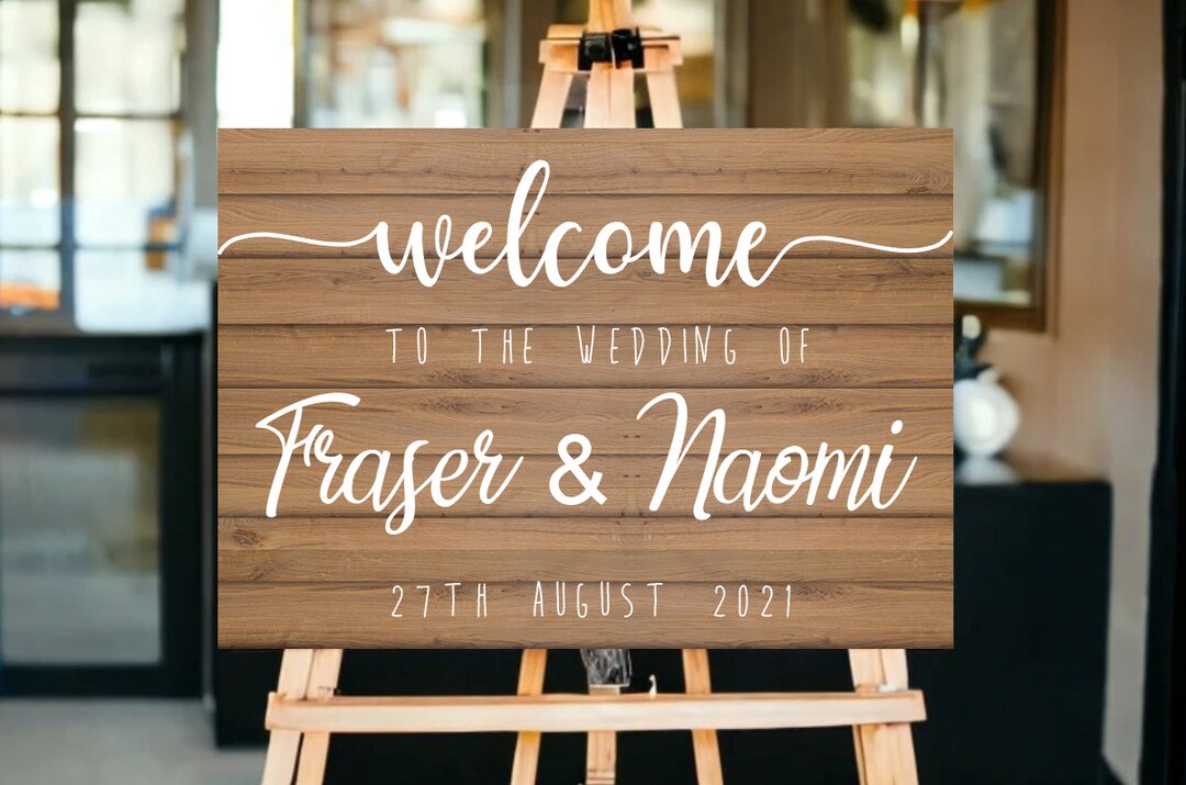 Light Rustic Wedding Welcome Sign - Etsy UK