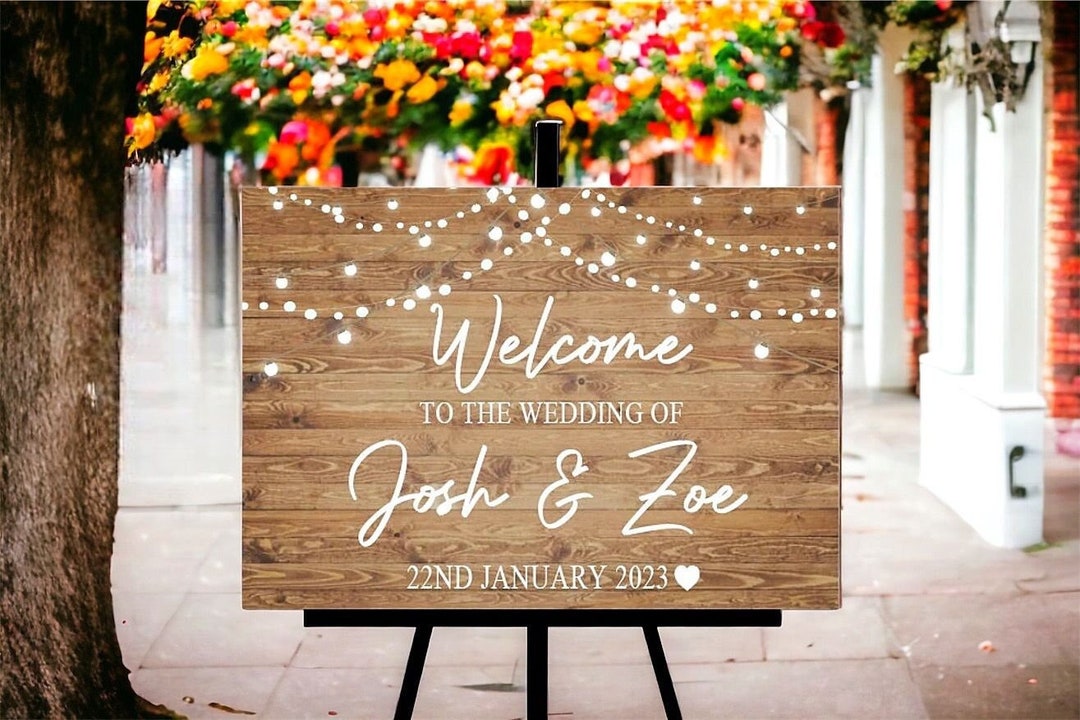Rustic Wedding Welcome Sign - Etsy UK