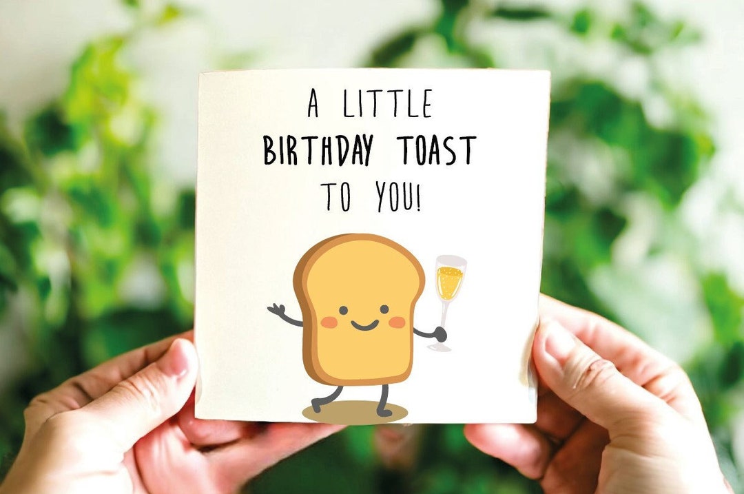 Funny Birthday Card A Little Birthday Toast to You Cute - Etsy