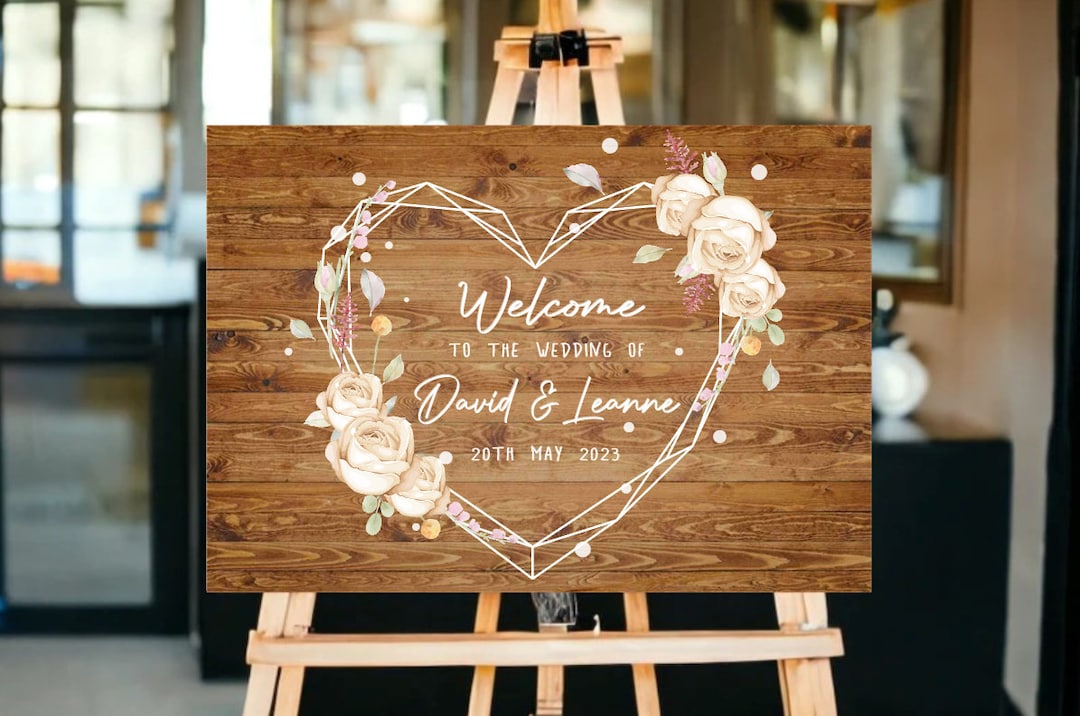 Rustic Wedding Welcome Sign - Etsy UK