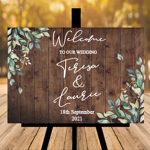 Rustic Wedding Welcome Sign - Etsy
