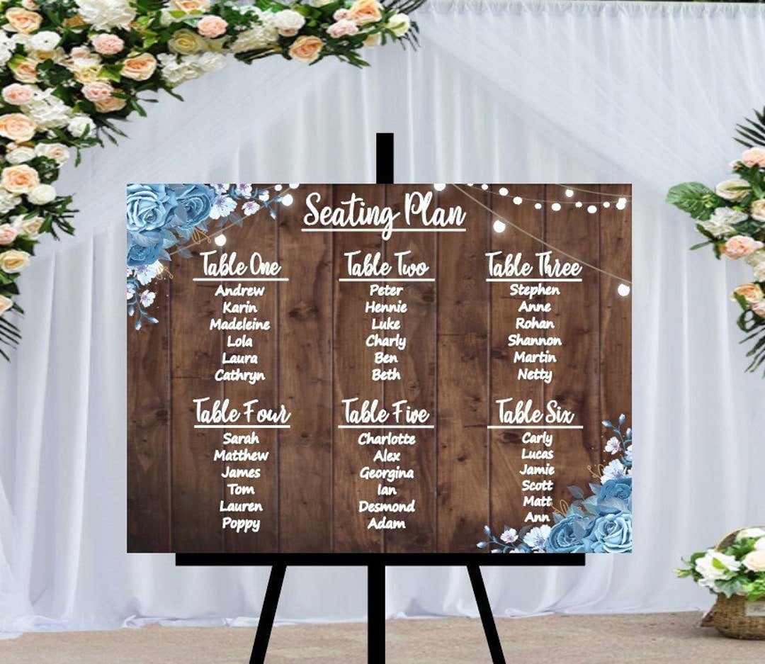 Rustic Wedding Table Plan Sign Wedding Seating Plan Light - Etsy