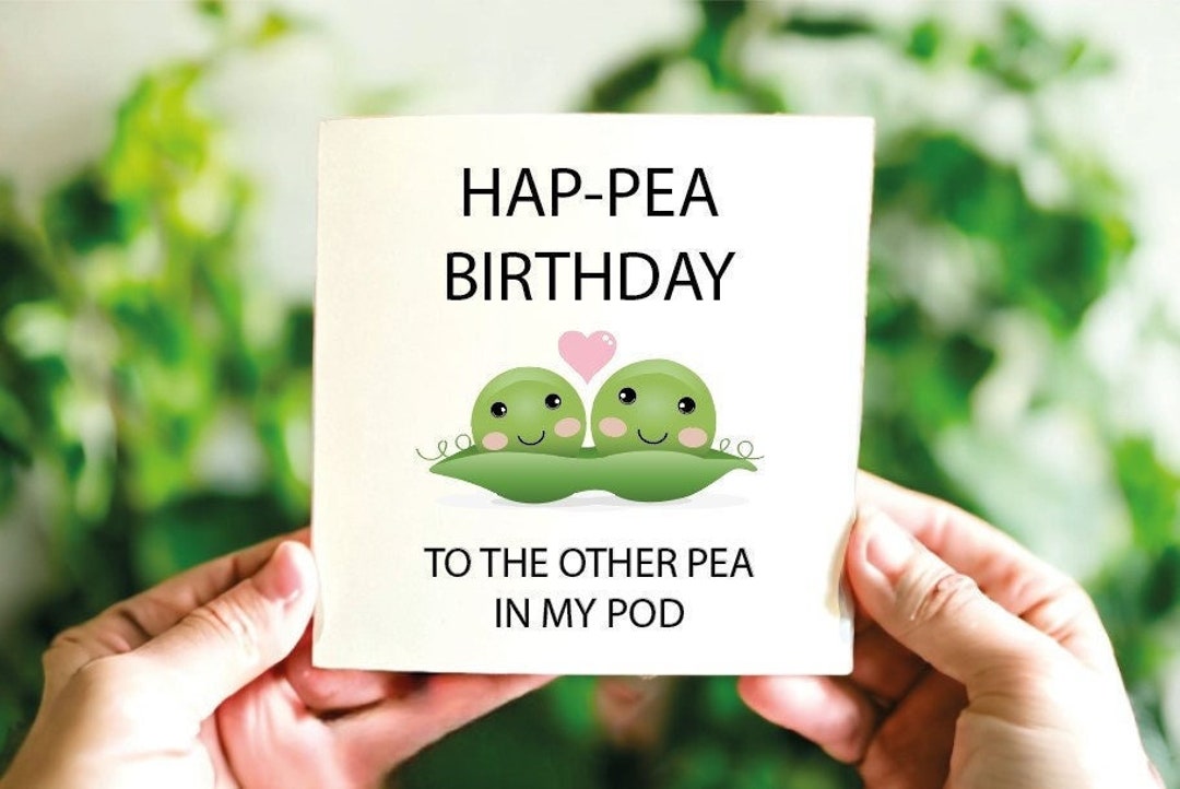 Funny Birthday Card, Hap-pea Birthday, Pea Pun Card, Boyfriend Card ...