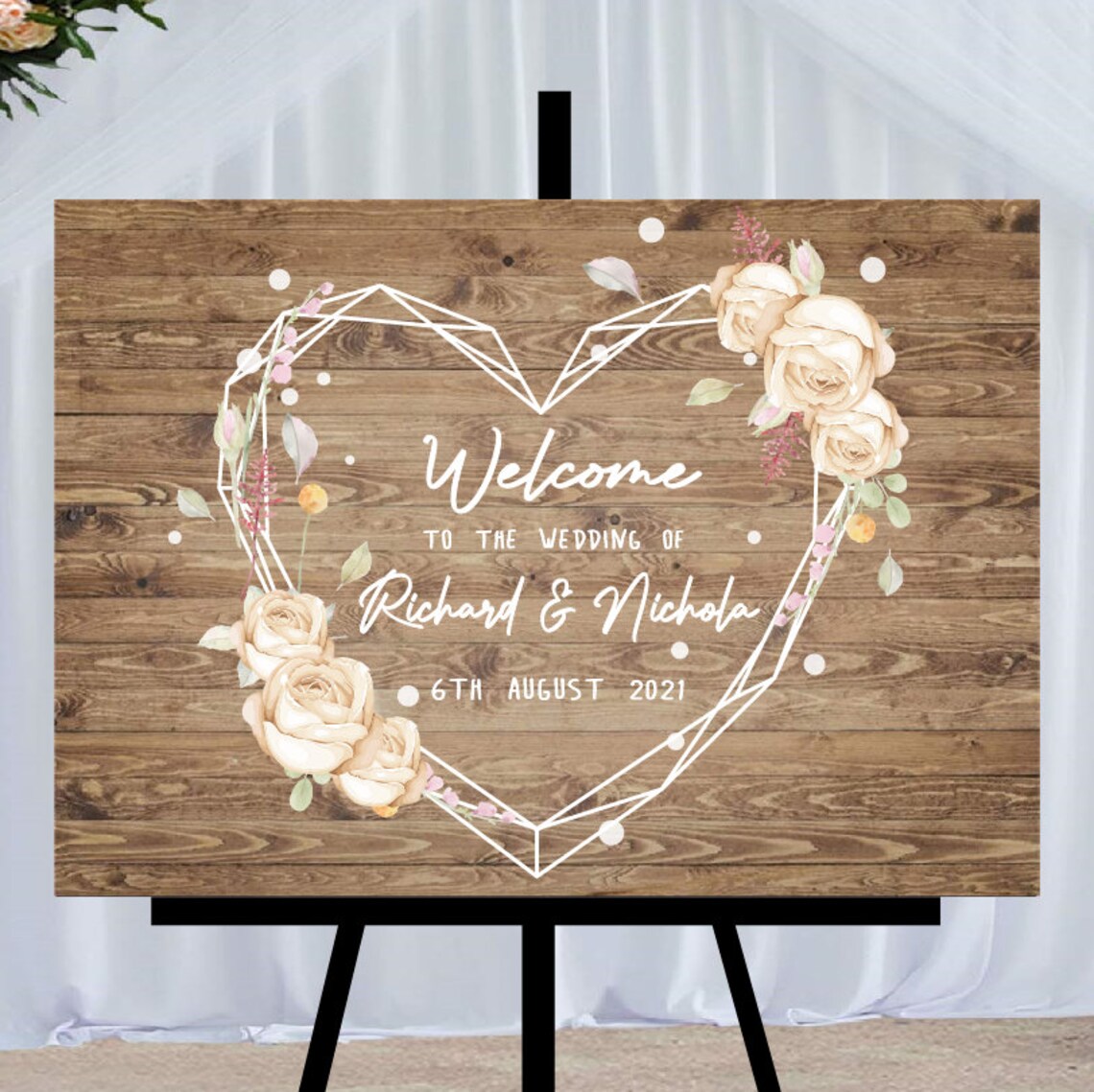 Rustic Wedding Welcome Sign - Etsy UK