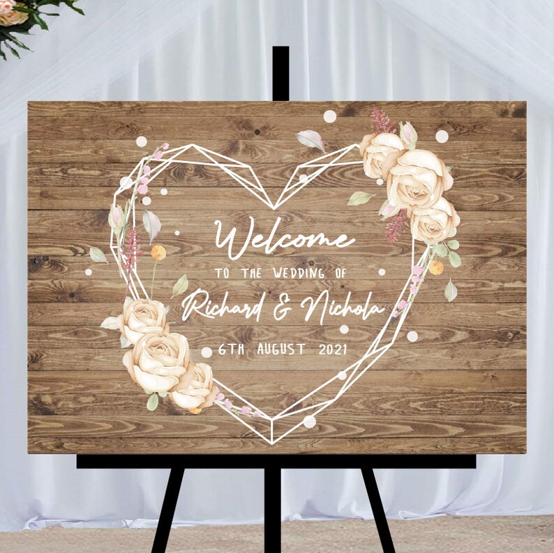 Rustic Wedding Welcome Sign | Etsy