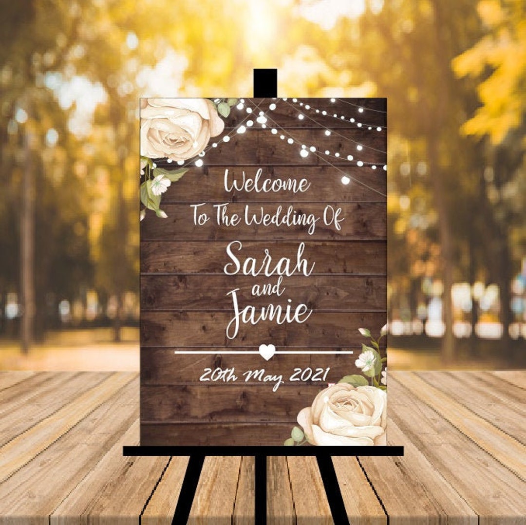 Rustic Wedding Welcome Sign - Etsy