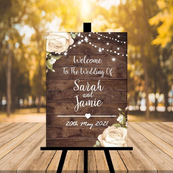 Rustic Wooden Wedding Signs We're So Glad You're Here Minimalist