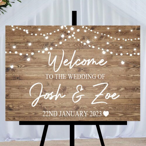 Rustic Wedding Welcome Sign - Etsy