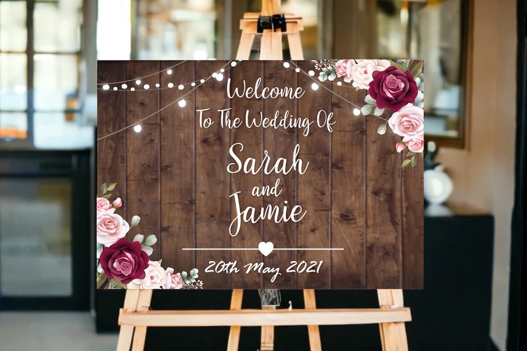 Rustic Wedding Welcome Sign - Etsy UK