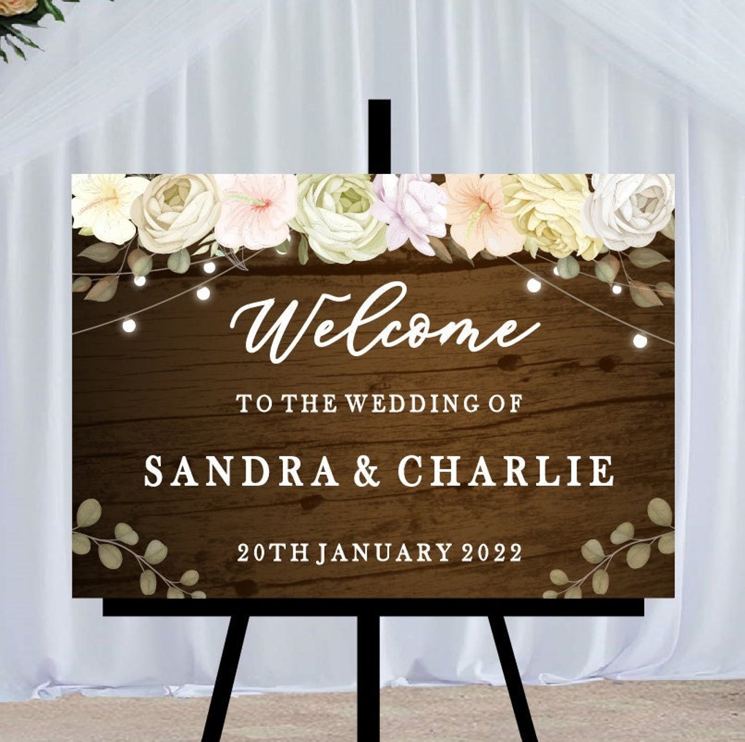 Rustic Wedding Welcome Sign, Wood Rustic Wood Wedding Sign, Welcome ...
