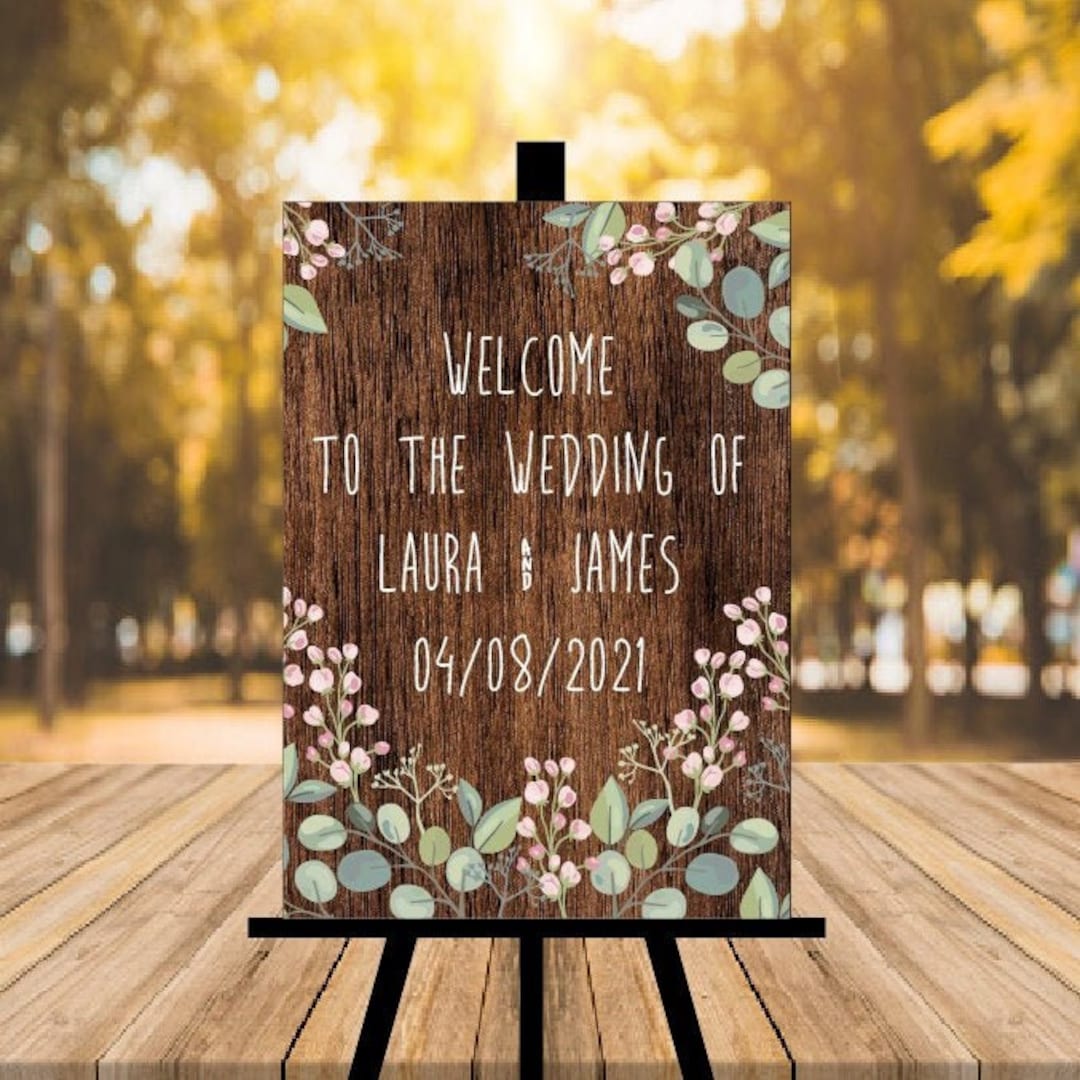 Rustic Wedding Welcome Sign, Wood Rustic Wood Wedding Sign, Welcome ...