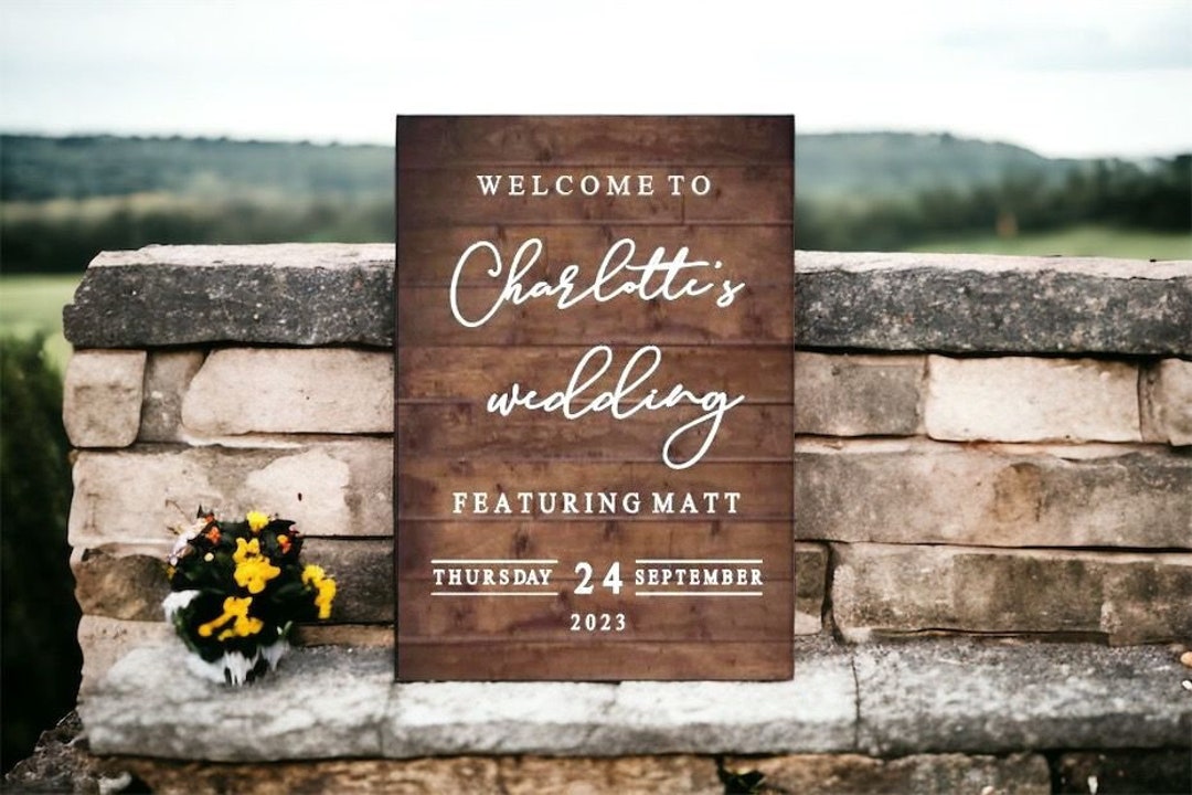 Rustic Wedding Welcome Sign, Funny Wedding Sign, Featuring the Husband ...
