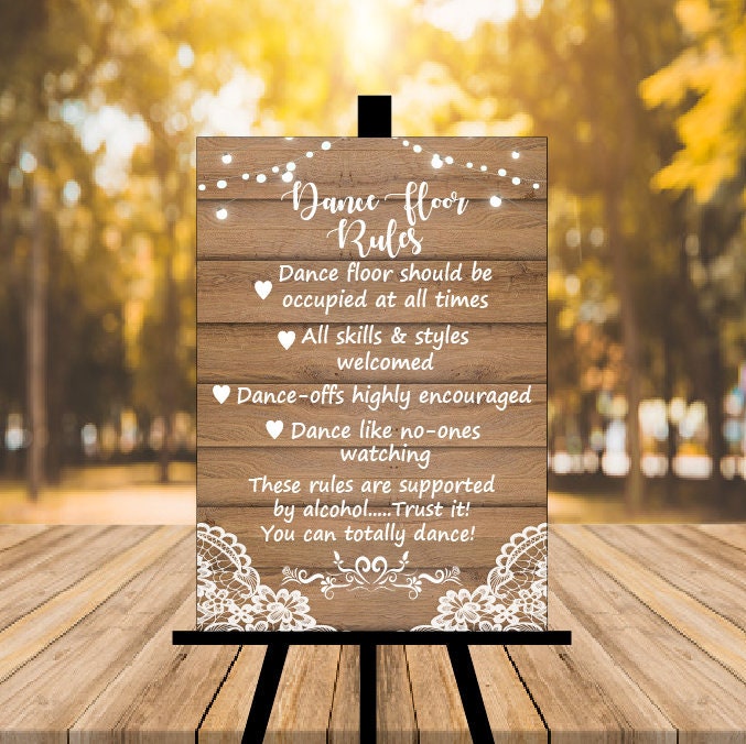 Wedding Sign, Rustic Wedding, Dance Floor Sign, Wedding Signage - Etsy UK