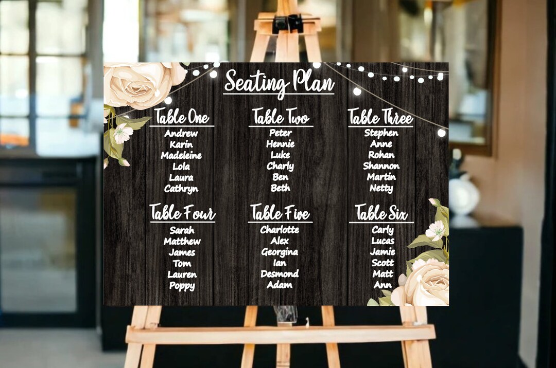 Rustic Wedding Table Plan Sign | Wedding Seating Plan - Etsy