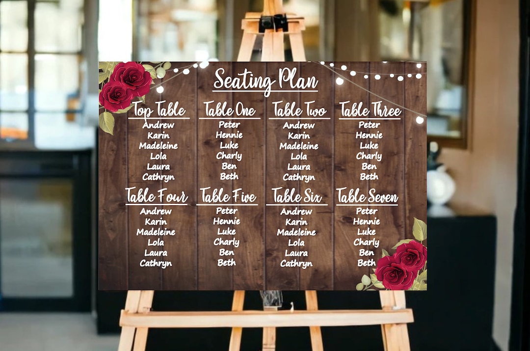 Rustic Wedding Table Plan Sign Wedding Seating Plan - Etsy UK
