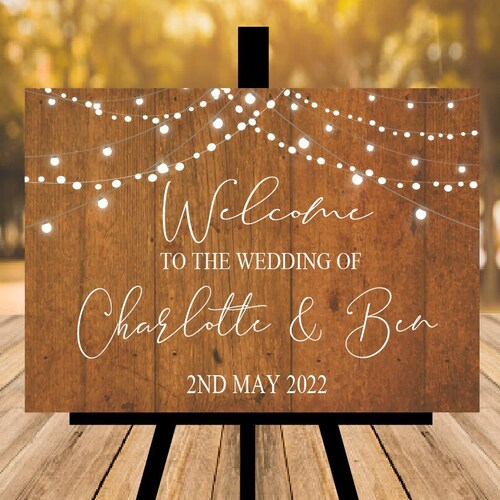 Rustic Wedding Welcome Sign - Etsy