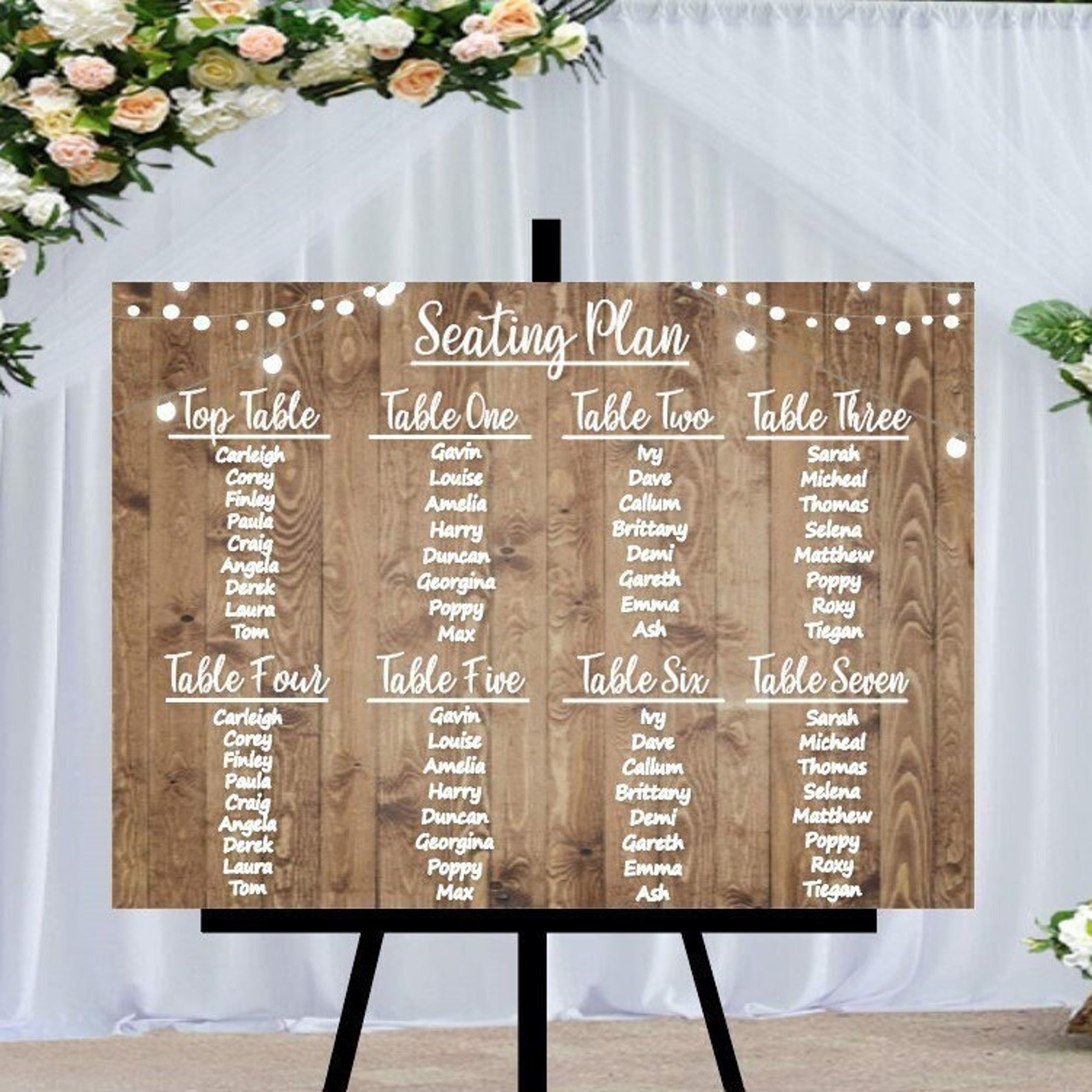 Rustic Wedding Table Plan Sign | Wedding Seating Plan - Etsy UK