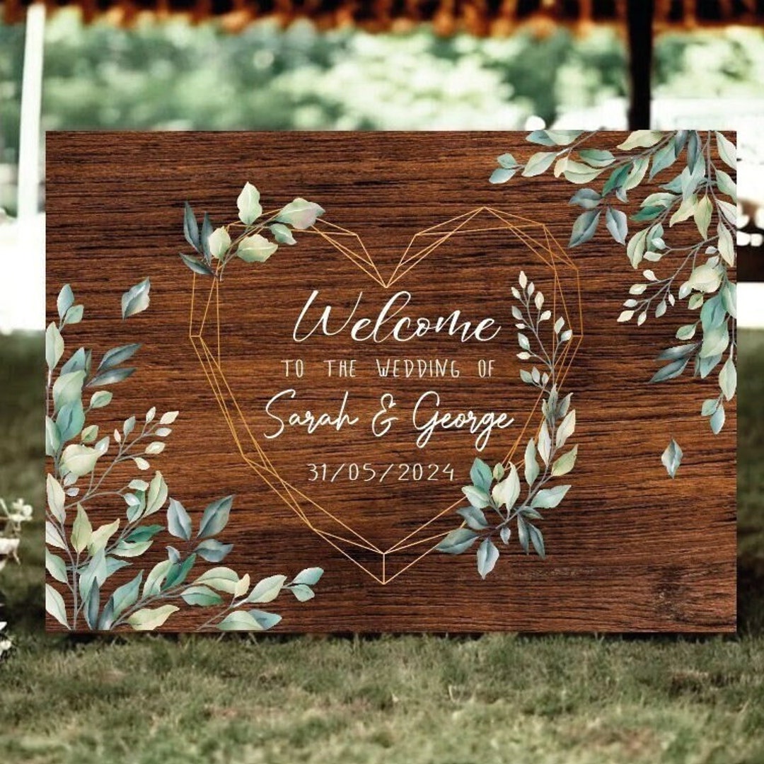 Rustic Wedding Welcome Sign, Wood Rustic Wood Wedding Sign, Welcome ...