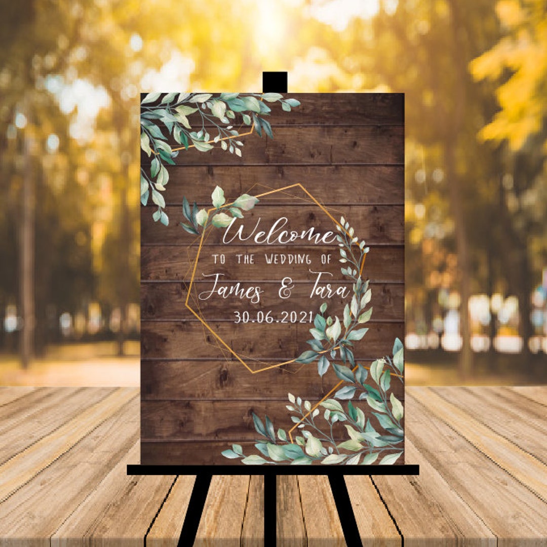 Rustic Wedding Welcome Sign, Wood Rustic Wood Wedding Sign, Welcome ...