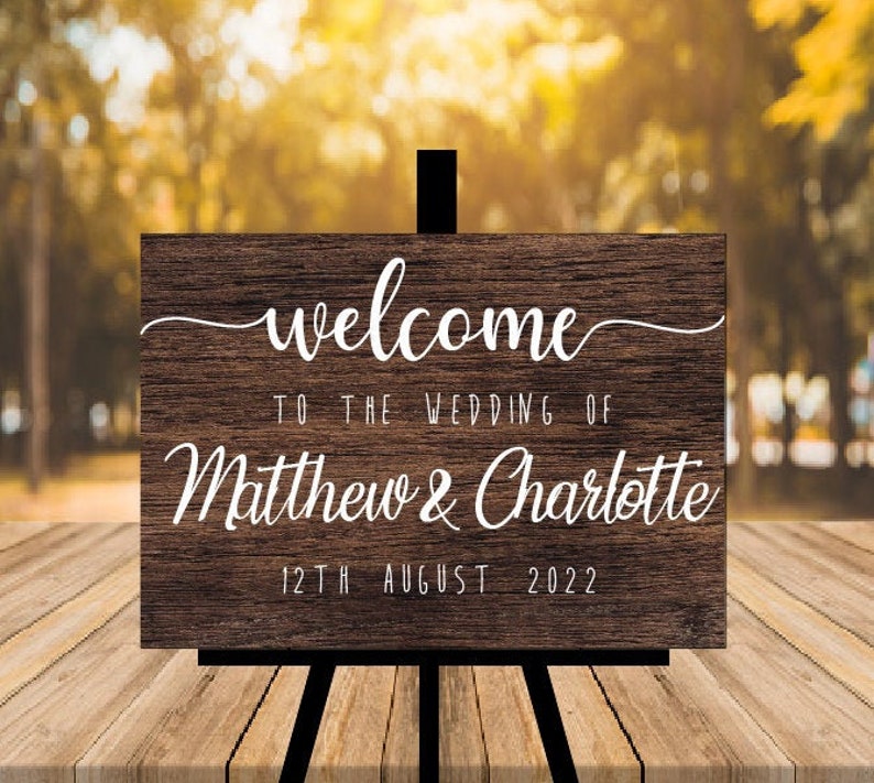 Rustic Wedding Welcome Sign Wood Rustic Wood Wedding Sign | Etsy