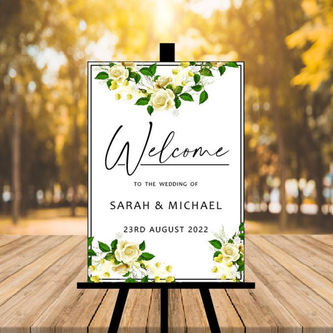Personalised Wedding Welcome Sign, Welcome Wedding Signs, Personalised ...