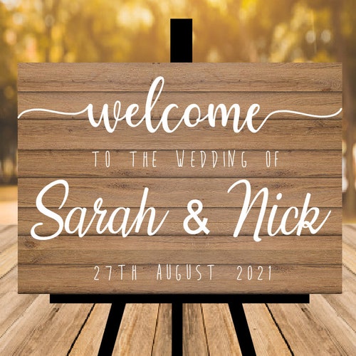 Rustic Wedding Welcome Sign Wood Rustic Wood Wedding Sign - Etsy