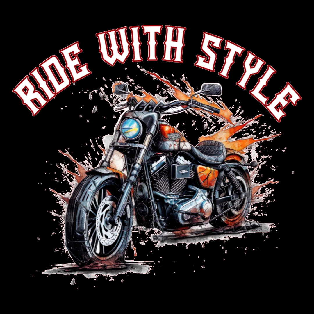 Ride With Sytle Motercycle Png - Etsy