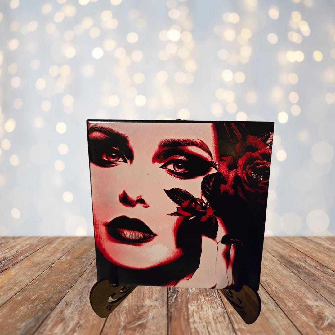 Beautiful Woman With Rose, Laser Engraved Tile, 6x6 Tile - Etsy