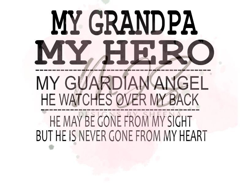 My Grandpa My Hero PNG and SVG FILE - Etsy