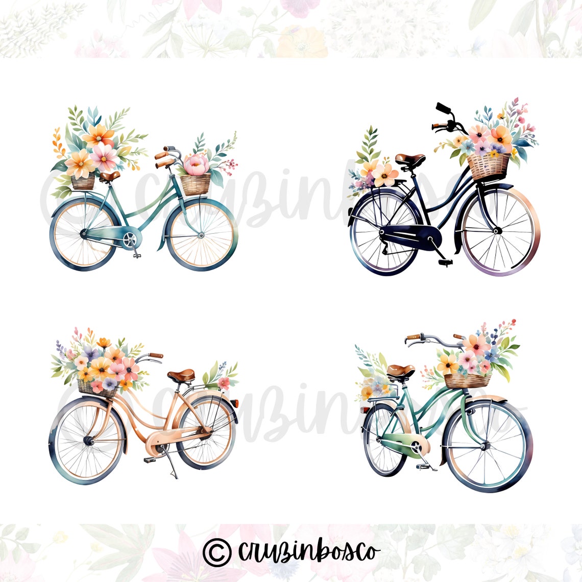 24 Spring Clipart Bundle, Garden Clip Art Set, High Quality PNG ...