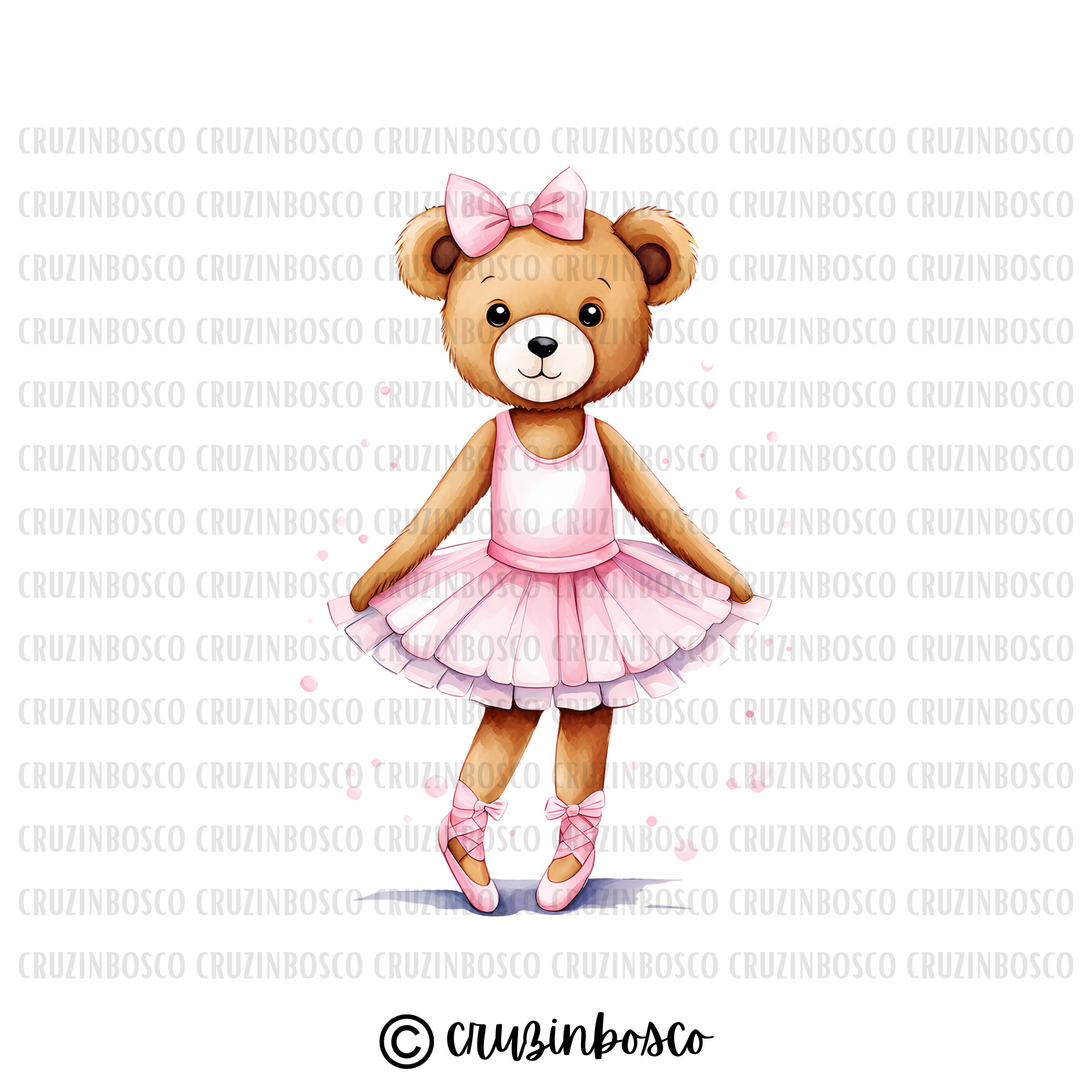 Ballerina Teddy Bear Clipart, Dancer Ballet, Dancing PNG, Digital ...