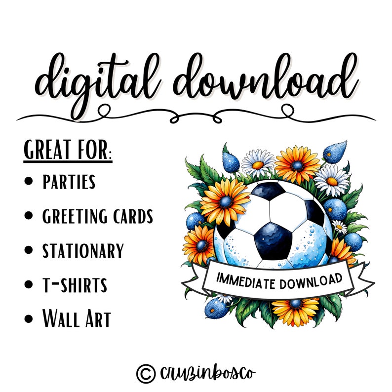 Daisy Soccer PNG, Ball Sublimation Design, Watercolor Sports Flowers ...