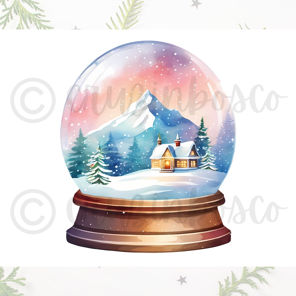 12 Snow Globe Clipart Bundle, Christmas Art Set, High Quality PNG ...