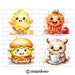 Friendly Food Monster Clipart, Kawaii Cute Junk Food, Foodie, Child ...