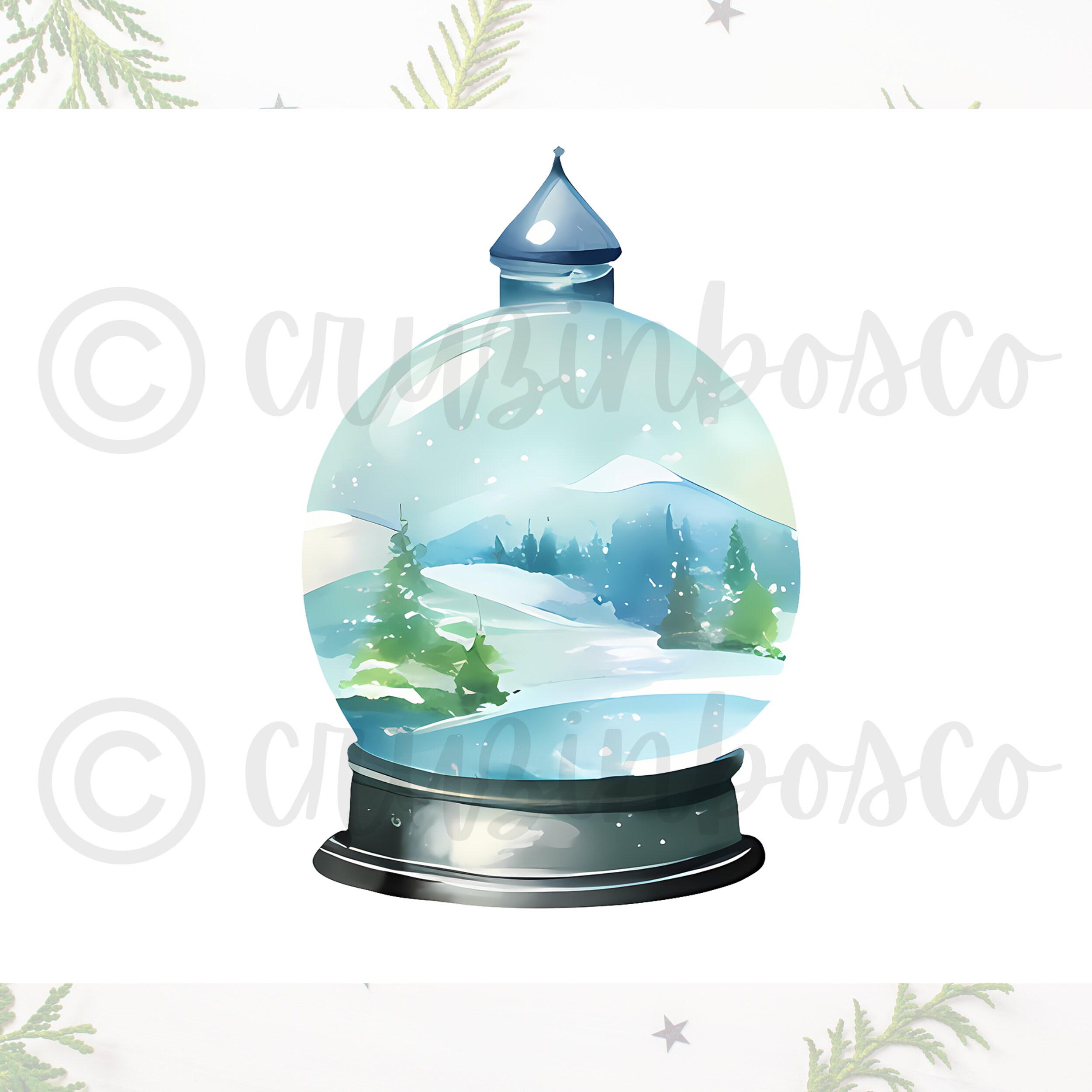 12 Snow Globe Clipart Bundle, Christmas Art Set, High Quality PNG ...