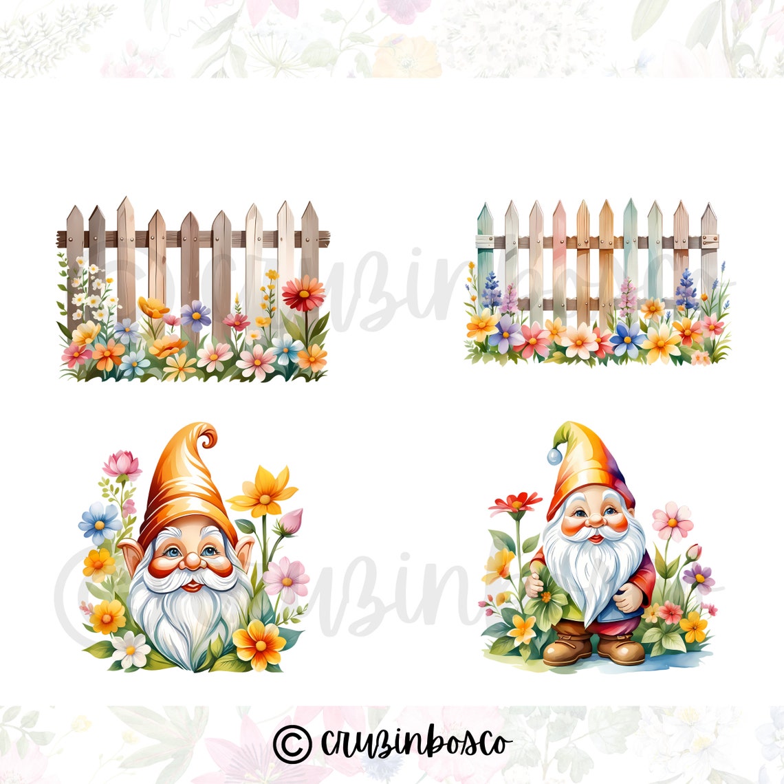 24 Spring Clipart Bundle, Garden Clip Art Set, High Quality PNG ...