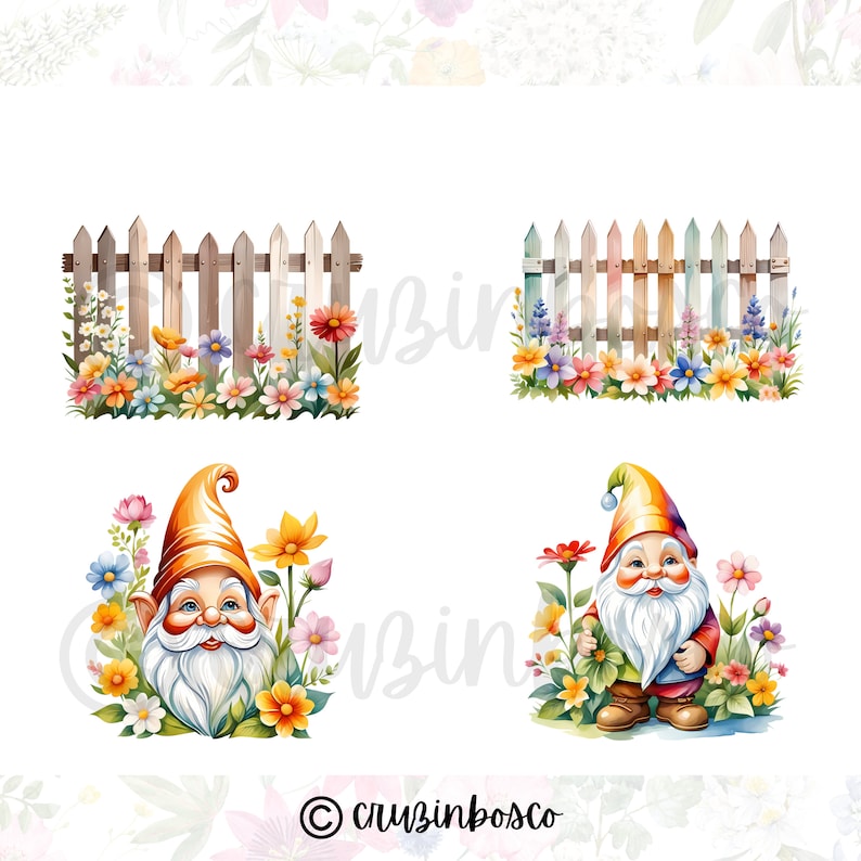 24 Spring Clipart Bundle, Garden Clip Art Set, High Quality PNG ...
