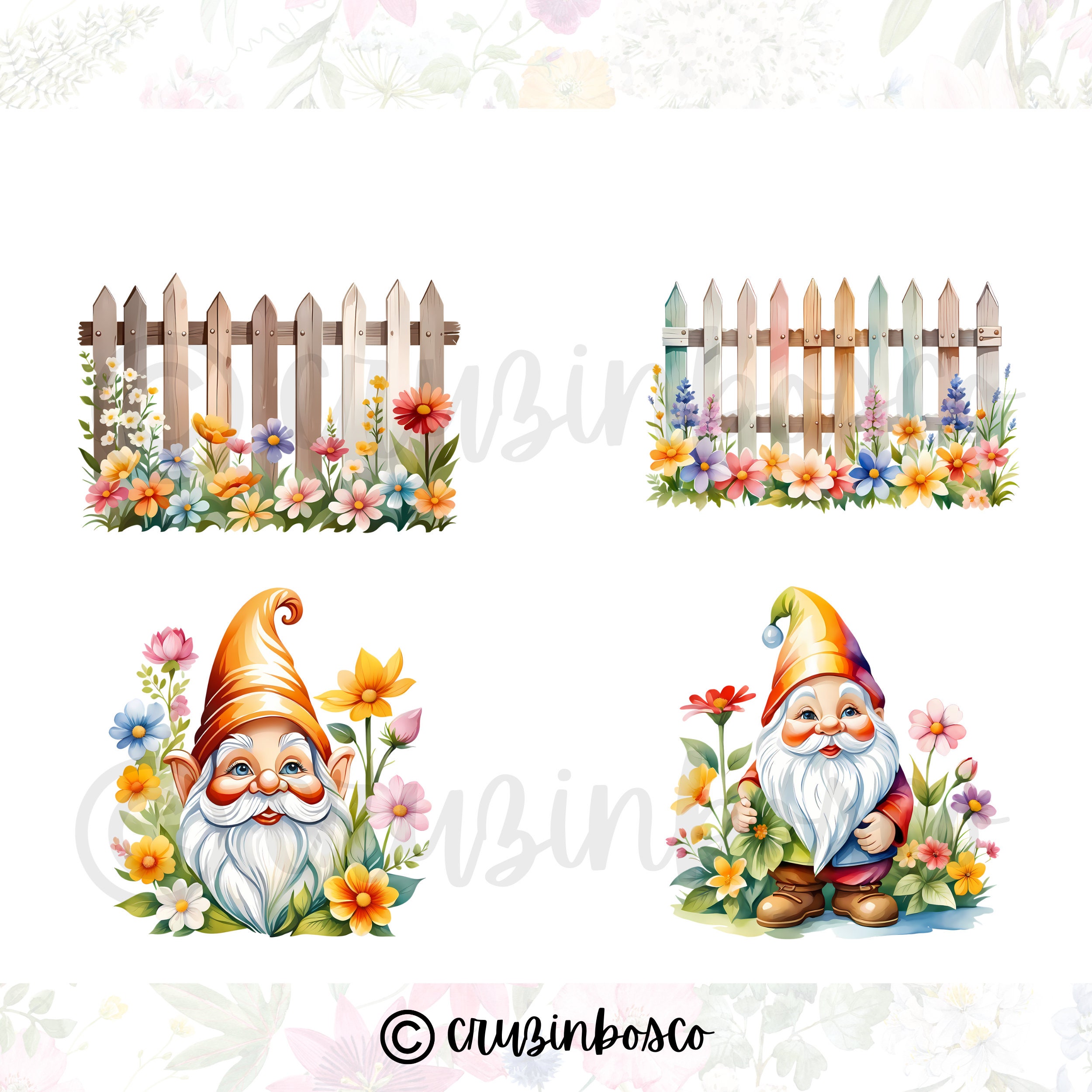 24 Spring Clipart Bundle, Garden Clip Art Set, High Quality PNG ...