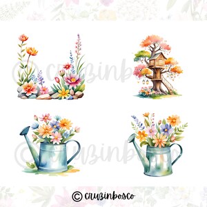 24 Spring Clipart Bundle, Garden Clip Art Set, High Quality PNG ...
