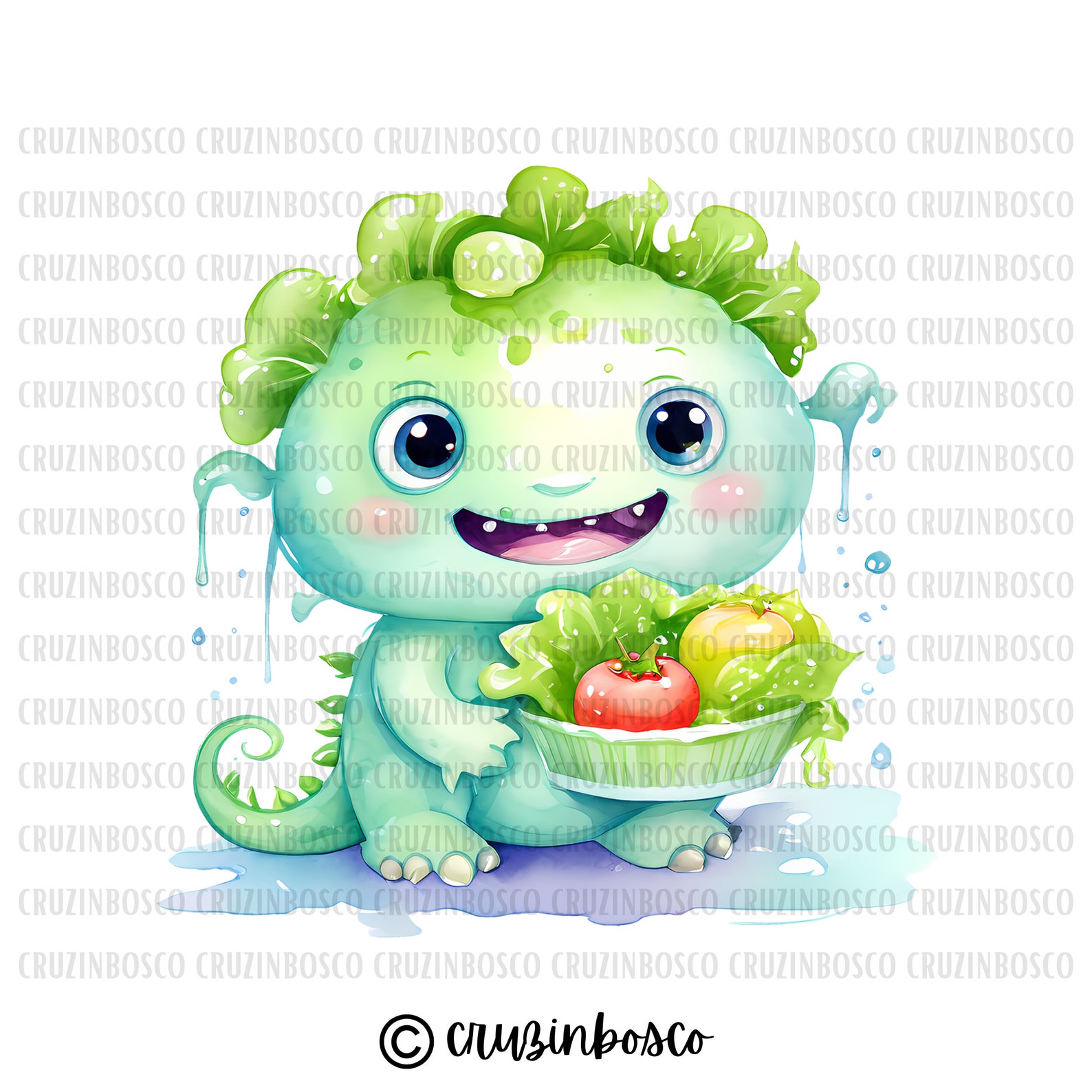 Friendly Food Monster Clipart, Kawaii Cute Junk Food, Foodie, Child ...