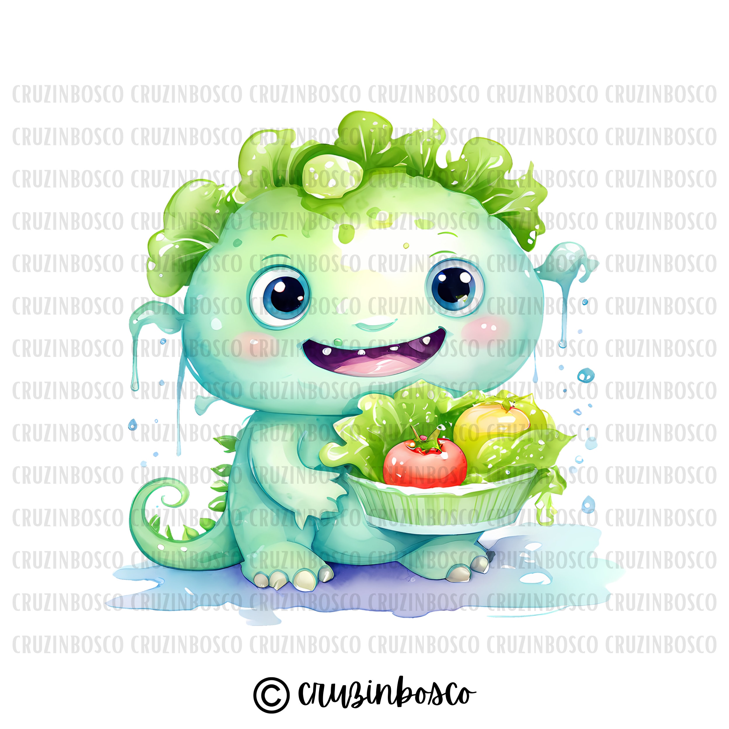 Friendly Food Monster Clipart, Kawaii Cute Junk Food, Foodie, Child ...